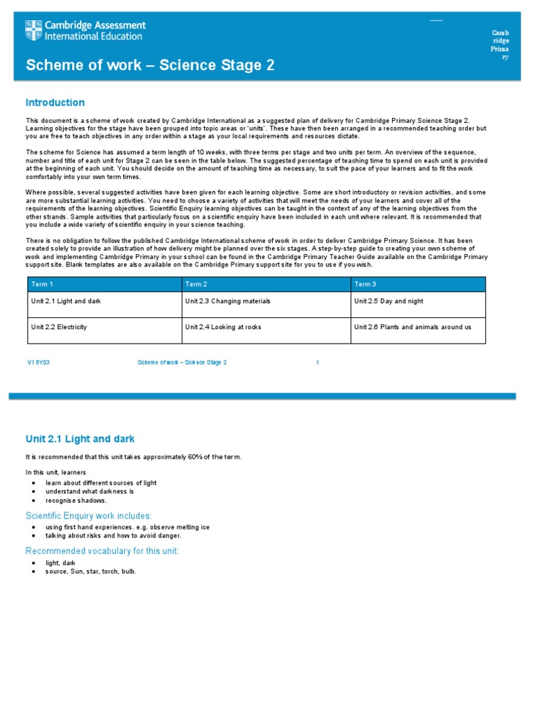 Scheme of Work Science Stage 2 - 2018 - tcm142-353955 | PDF | Rock ...