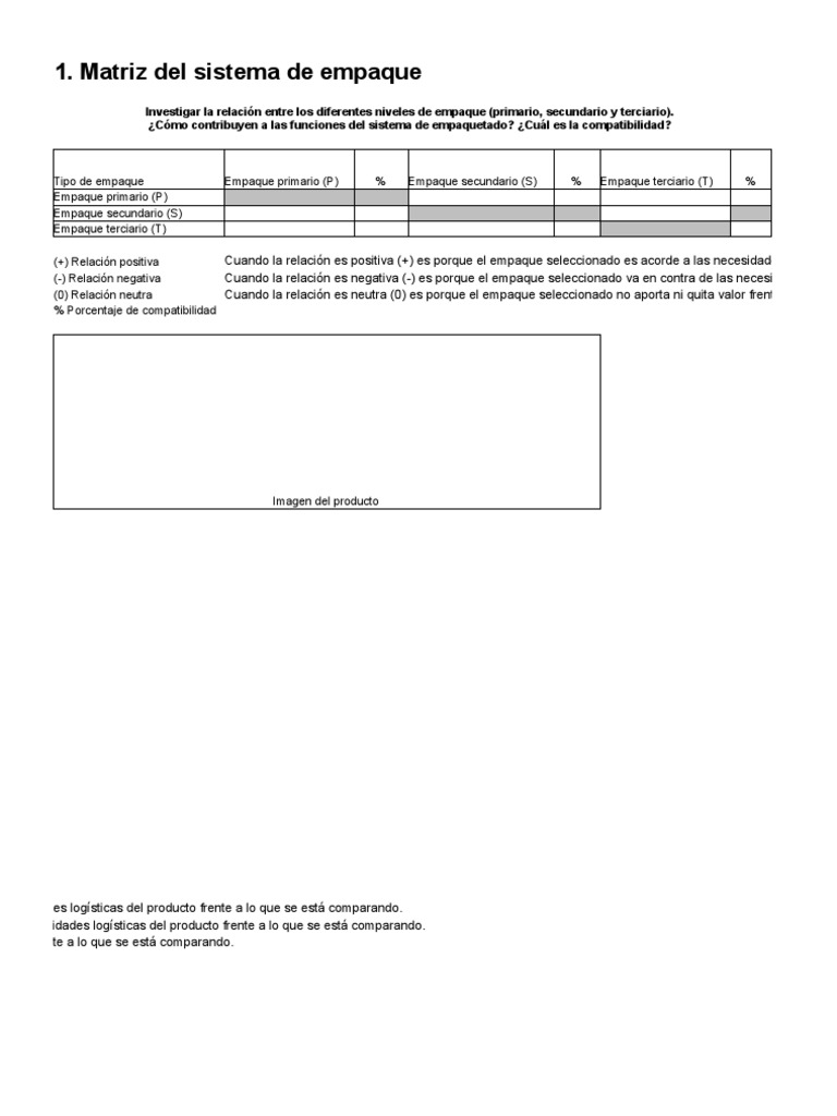 Guia Matrices Verificacion de Empaque - V2 | PDF | Matriz (Matemáticas ...