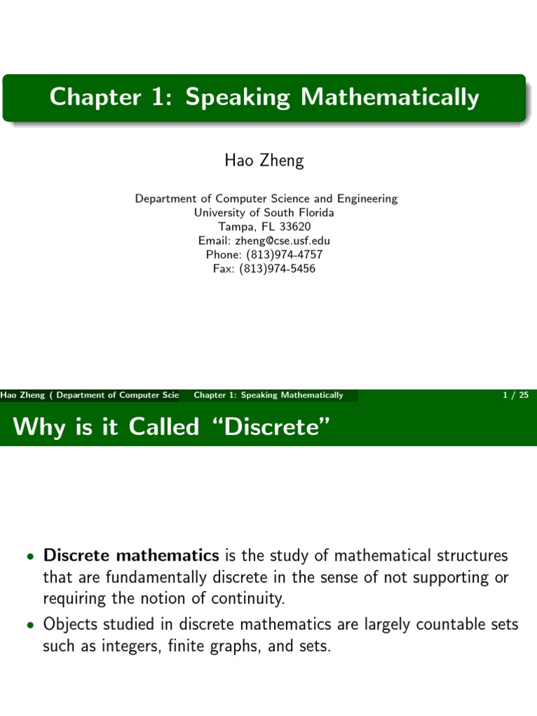 Speaking Mathematically | PDF | Discrete Mathematics | Function ...