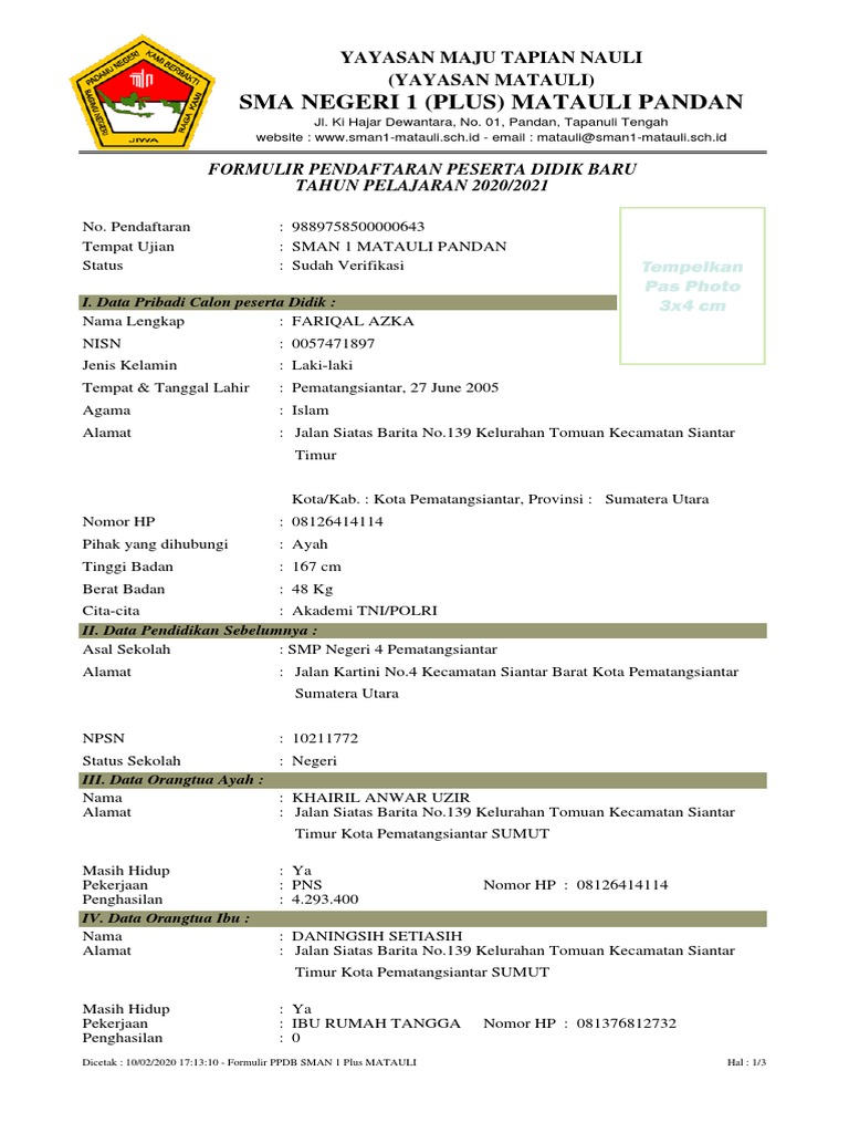 Form Verifikasi PDF | PDF
