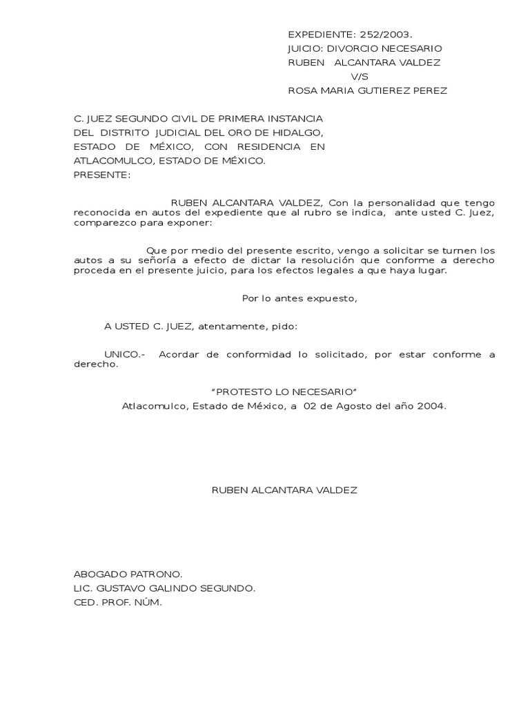 Solicitar Sentencia Definitiva | PDF