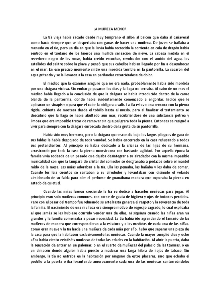 ELC La Muñeca Menor - Rosario Ferré | PDF | Naturaleza