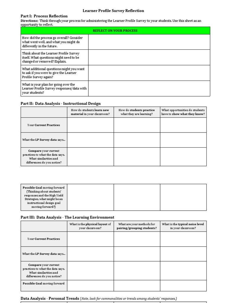 Pop Learner Profile Reflection - Bes | PDF | Instructional Design ...