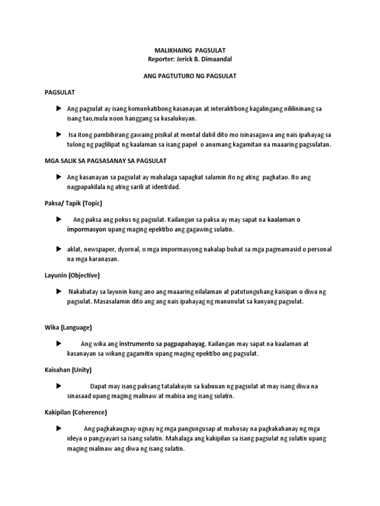 Malikhaing Pagsulat | PDF