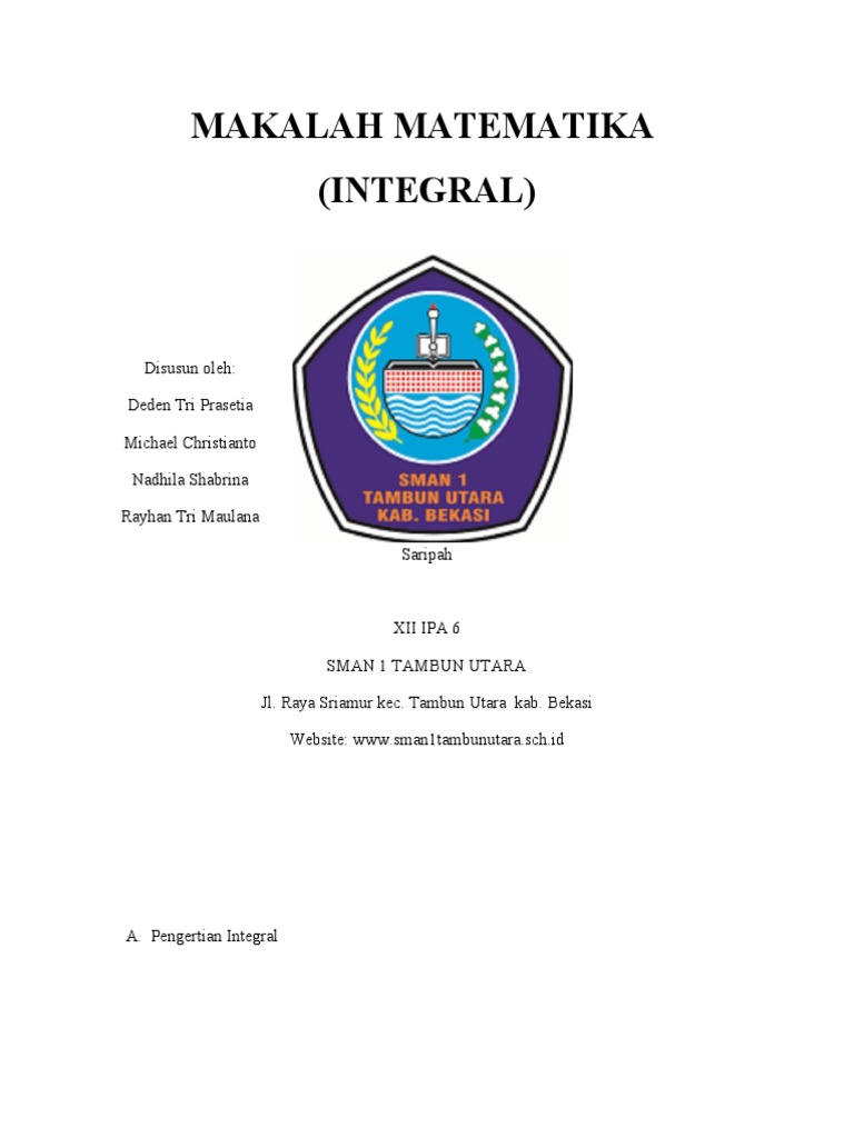 Makalah Matematika Integral Pdf