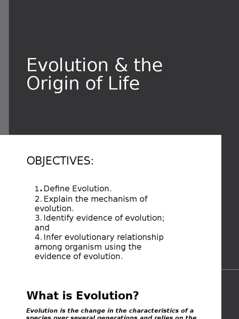 Evolution The Origin of Life | PDF | Abiogenesis | Life