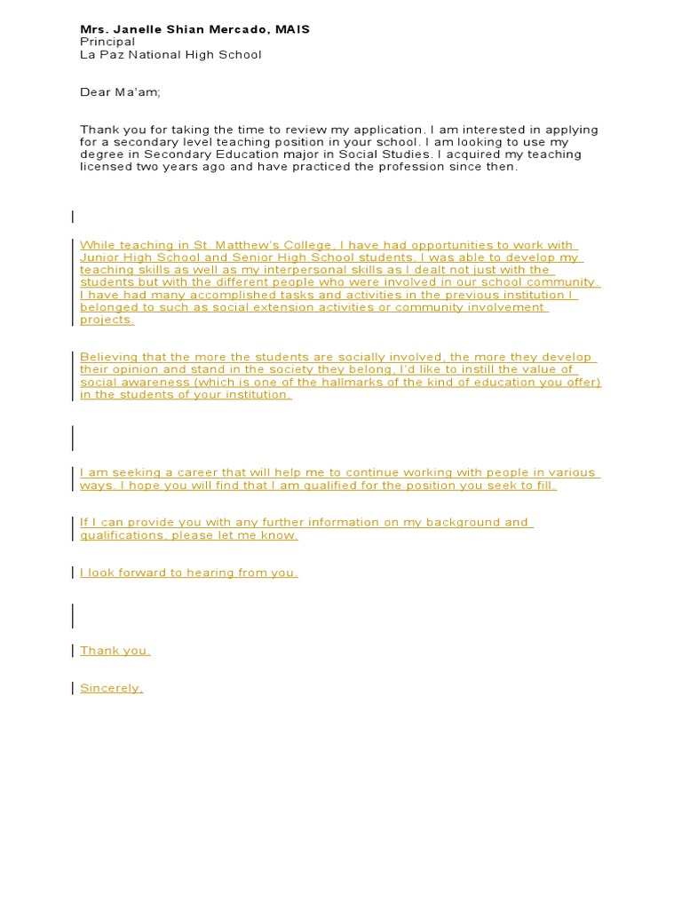 Sample Application Letter | PDF