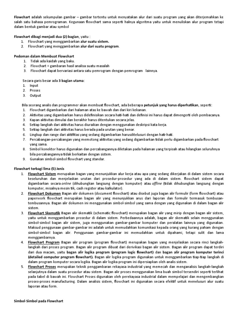 Flowchart (Bagan Alir) | PDF