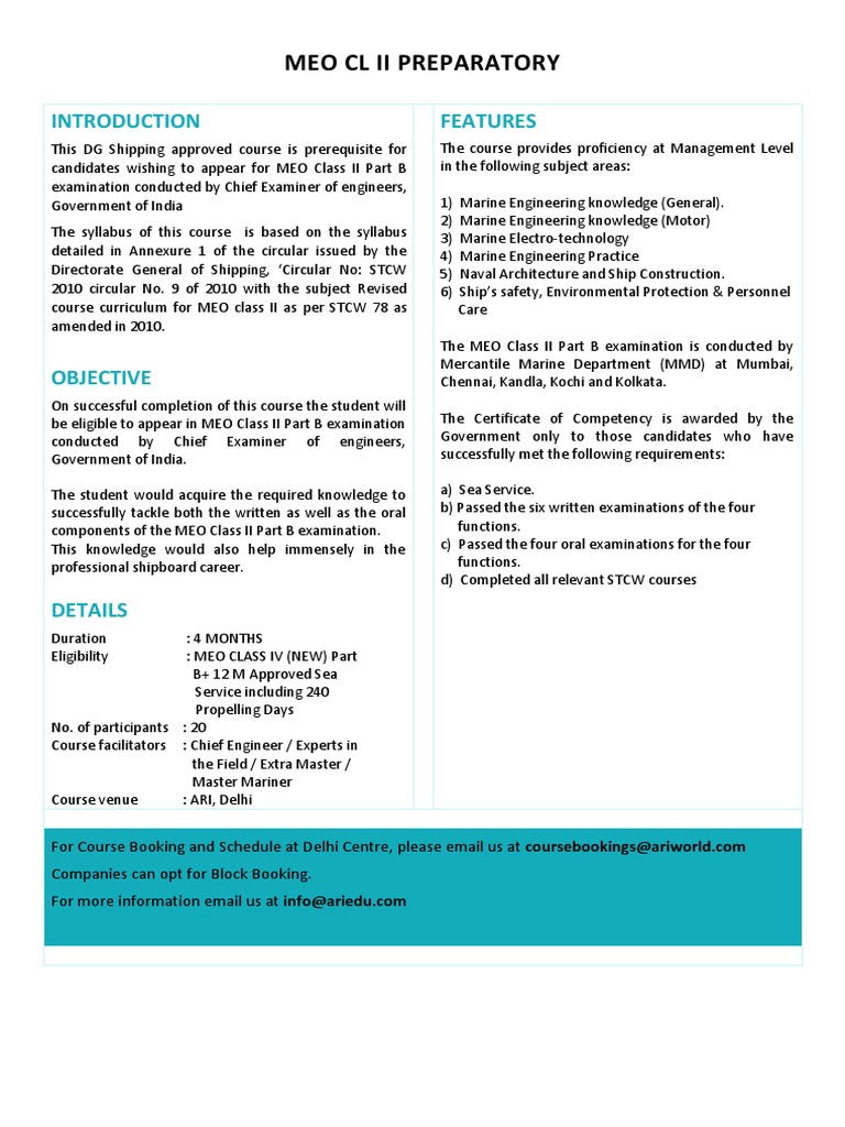 MEO CL II PREP: Guide to MEO Class II Part B Exam | PDF | Naval ...