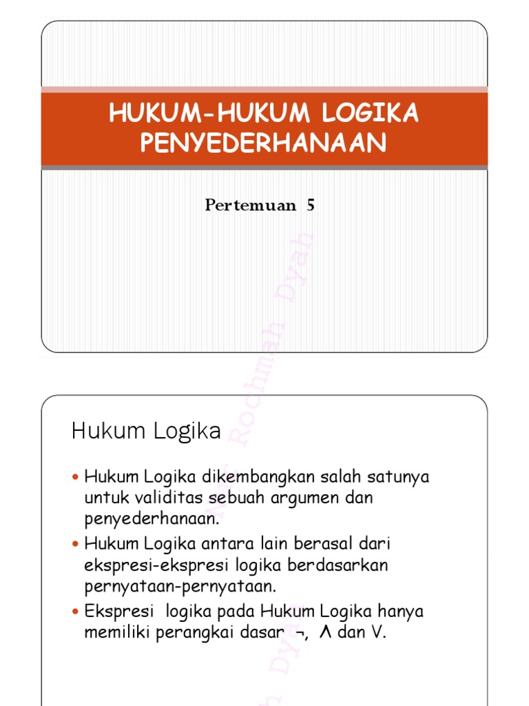 Logika 5 - Hukum Logika | PDF