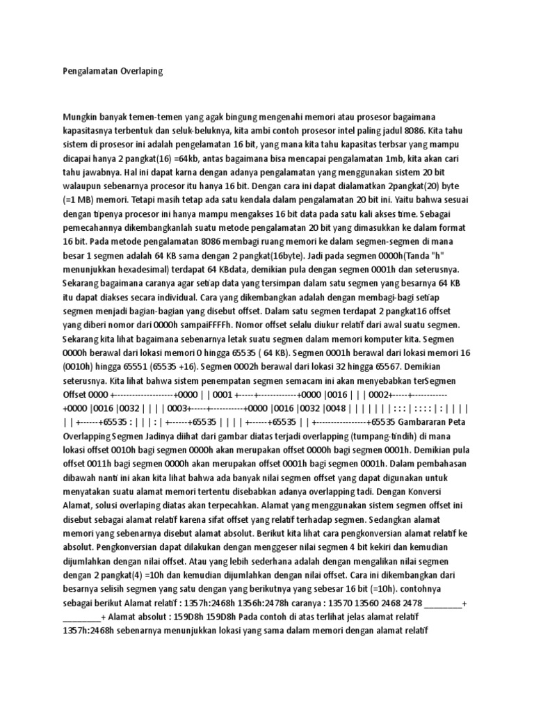 Pengalamatan Overlapping | PDF