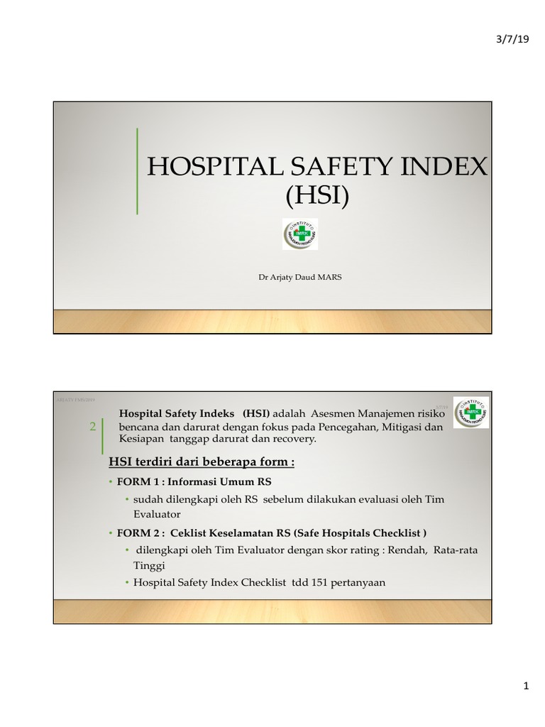Hospital Safety Index (HSI) | PDF