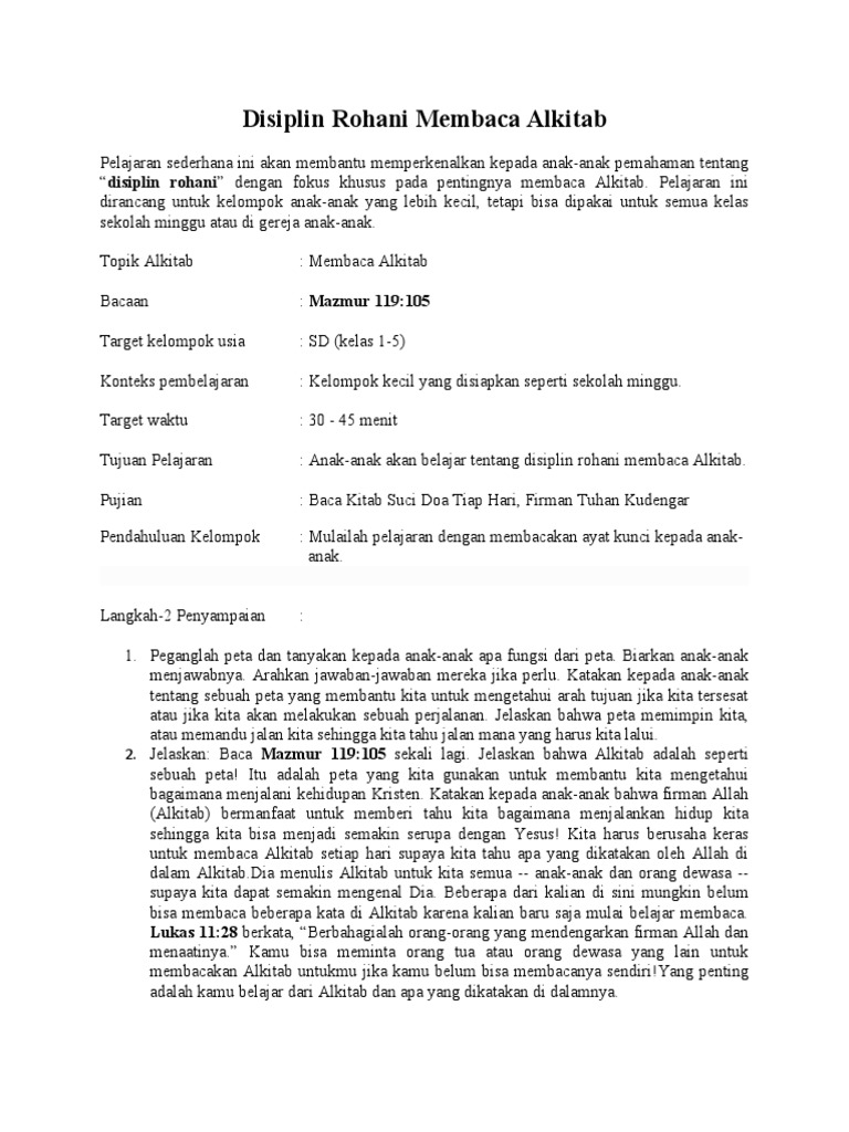 Disiplin Rohani Membaca Alkitab | PDF