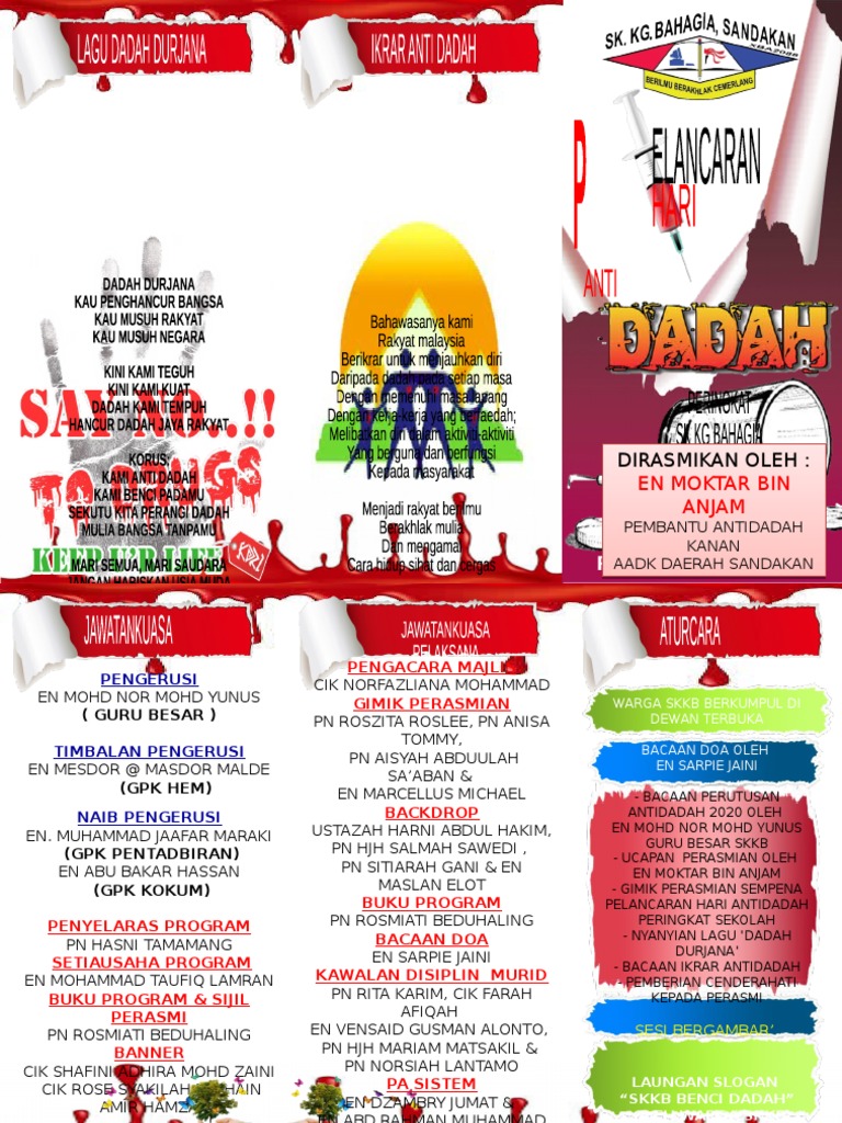 Brosur Minggu Anti Dadah SKKB | PDF
