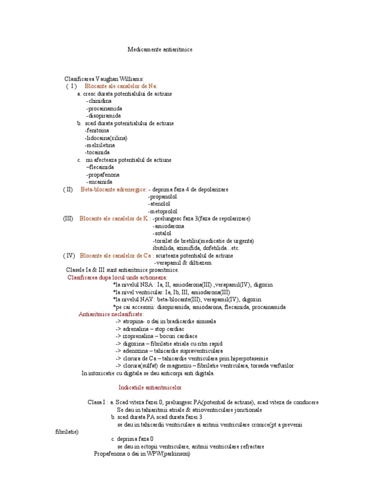 Medicamente Antiaritmice | PDF