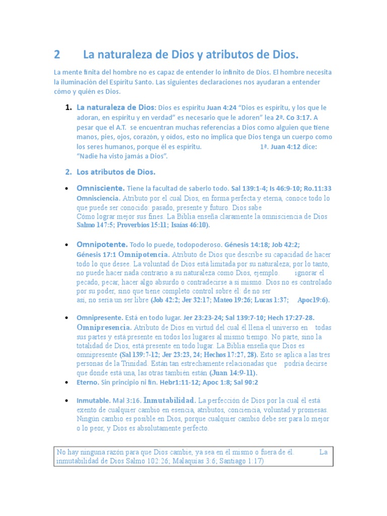 2 La Naturaleza de Dios y Atributos de Dios | PDF | Omnipotencia | Dios