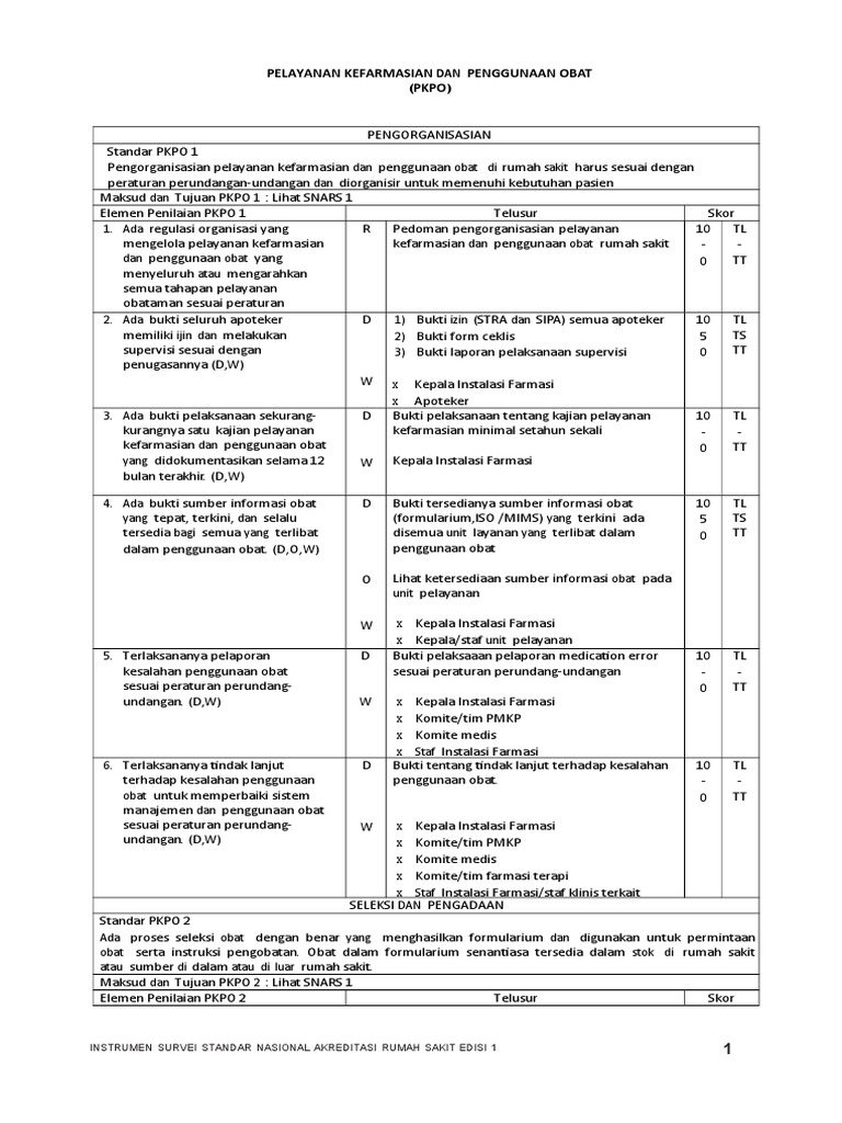 Instrumen Snars Pkpo | PDF