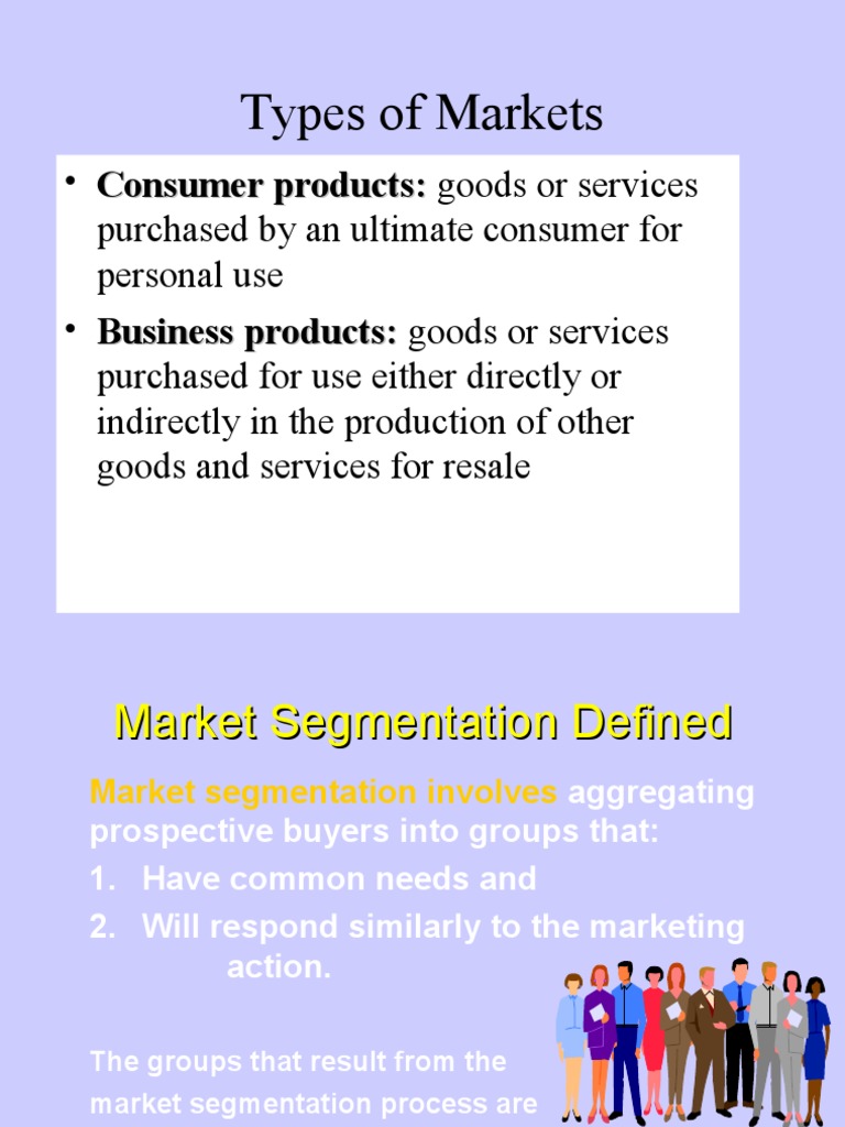 Types of Markets: Consumer Products: Goods or Services | PDF | Market ...
