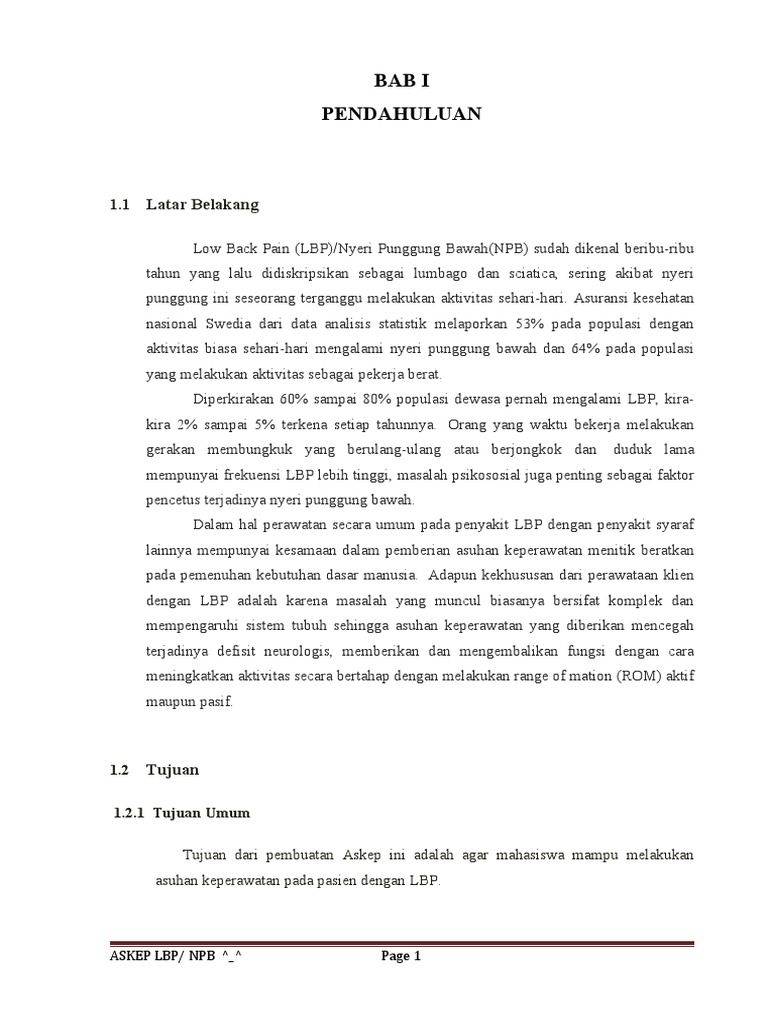 Askep LBP | PDF