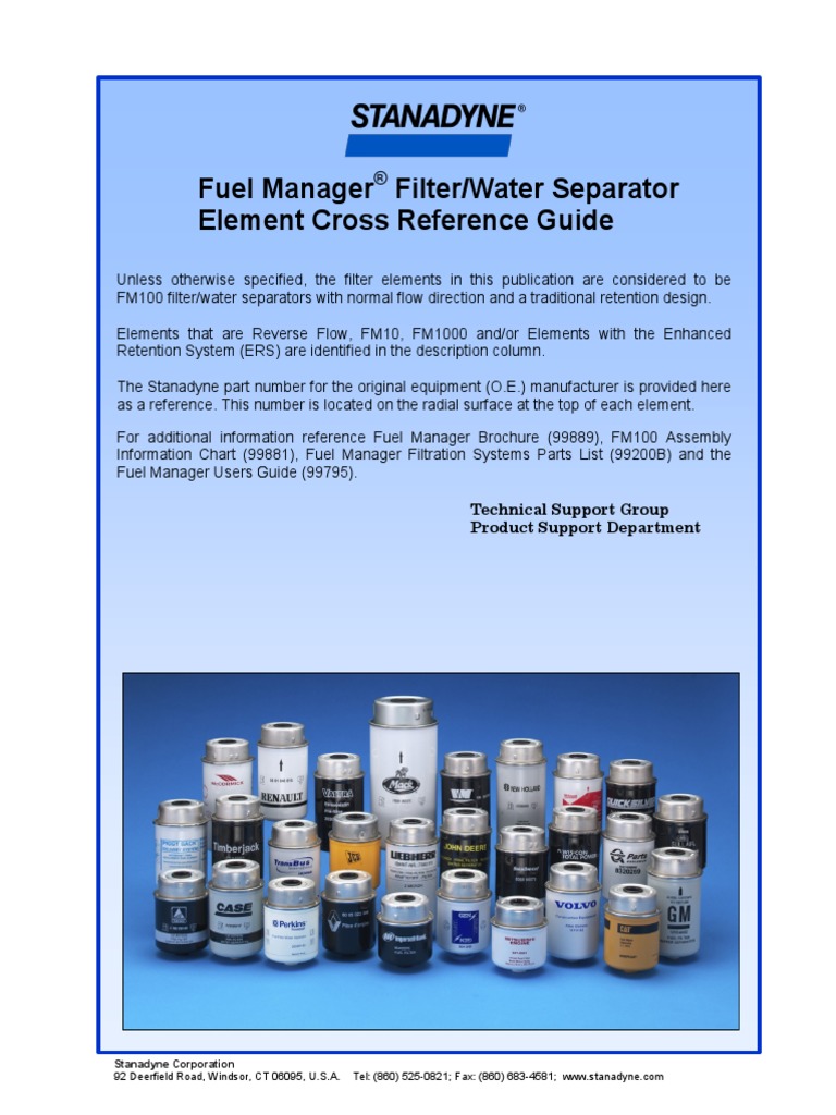 Stanadyne - FuelManagerCrossRef | PDF | Analytical Chemistry | Filtration