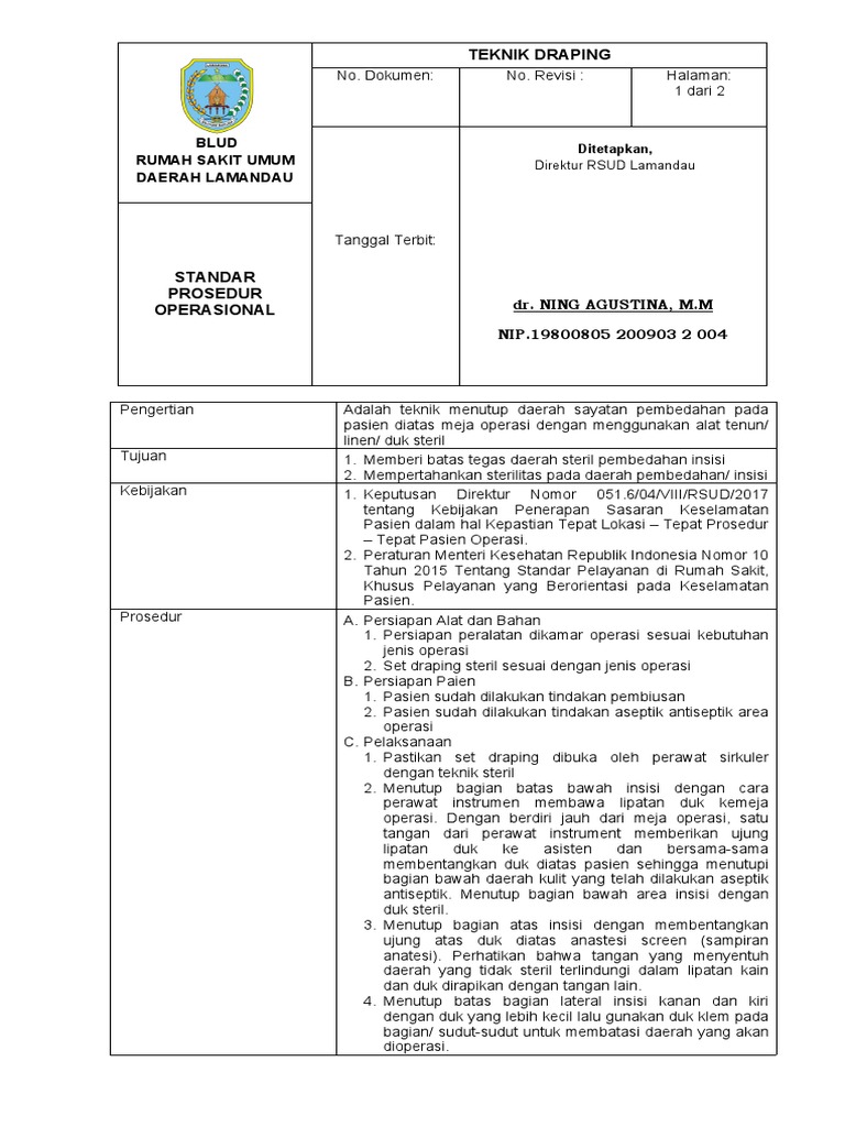 Sop Teknik Draping | PDF