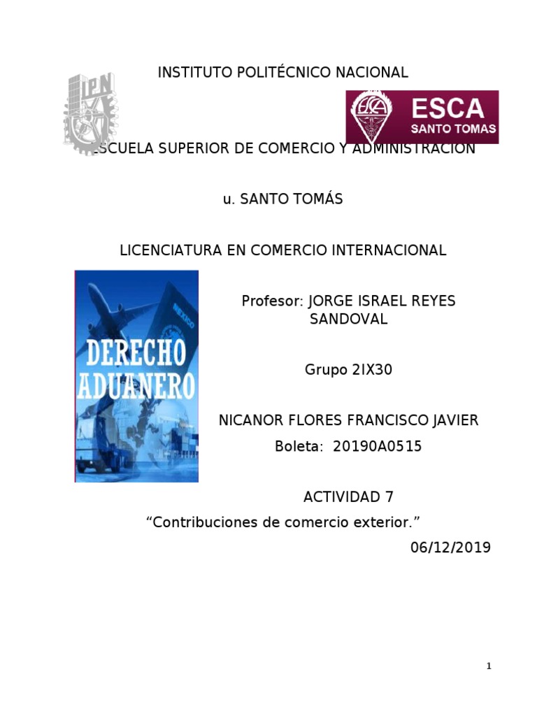 Contribuciones de Comercio Exterior | PDF | El comercio internacional | Impuestos