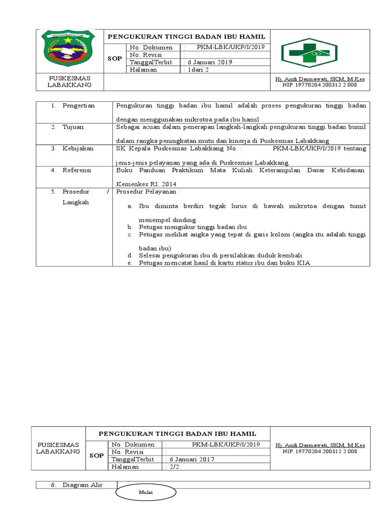 Pengukuran Tinggi Badan Ibu Hamil | PDF | Sains & Matematika