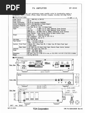 Toa a 2240 manual