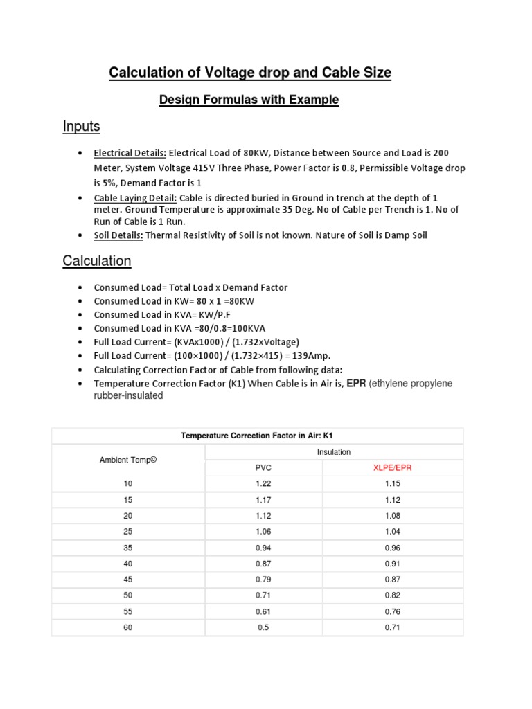 Cable Size - Voltage Drop | PDF | Insulator (Electricity) | Electromagnetism