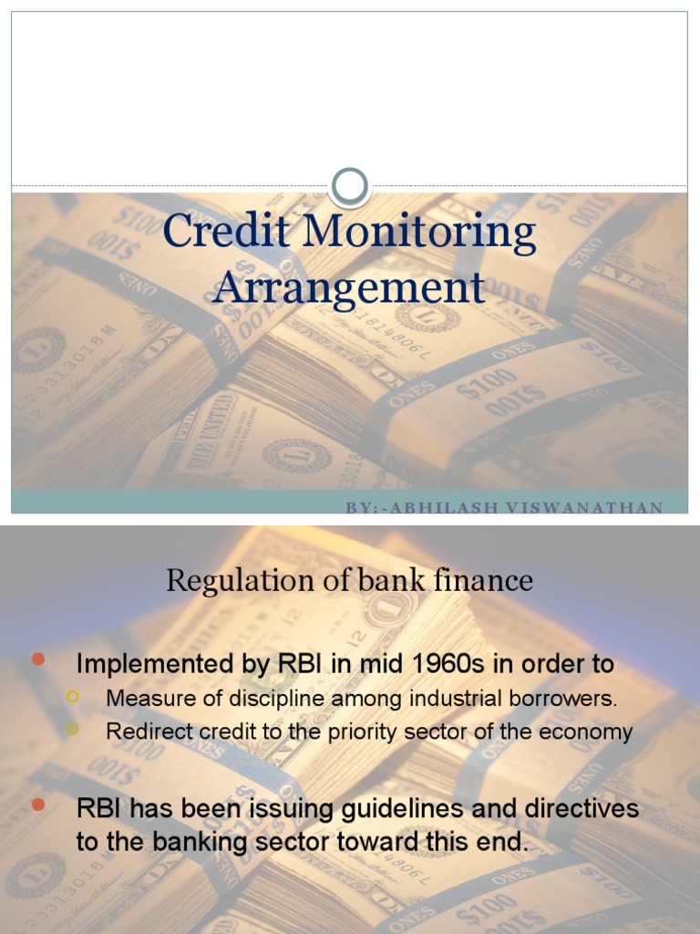 Credit Monitoring Arrangement Overview | PDF | Reserve Bank Of India ...