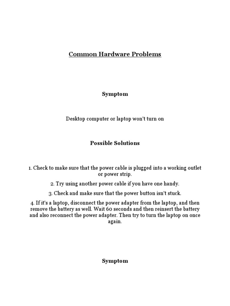 Common Hardware Problems | PDF | Antivirus Software | Computer Keyboard