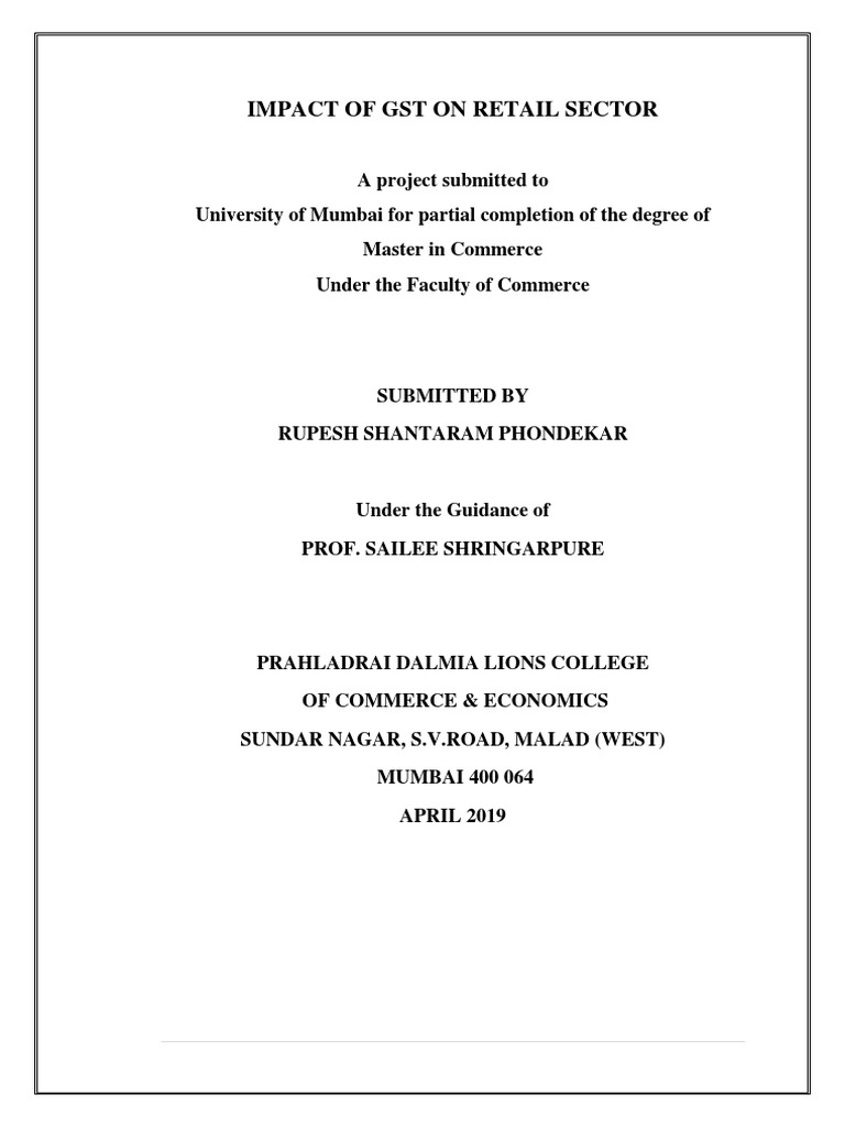 Impact On GST in Retail Sector. | PDF | Value Added Tax | Excise