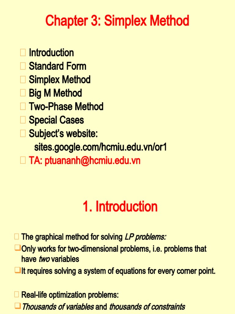 Chapter 3 Simplex Method Pdf Linear Programming Computational Science