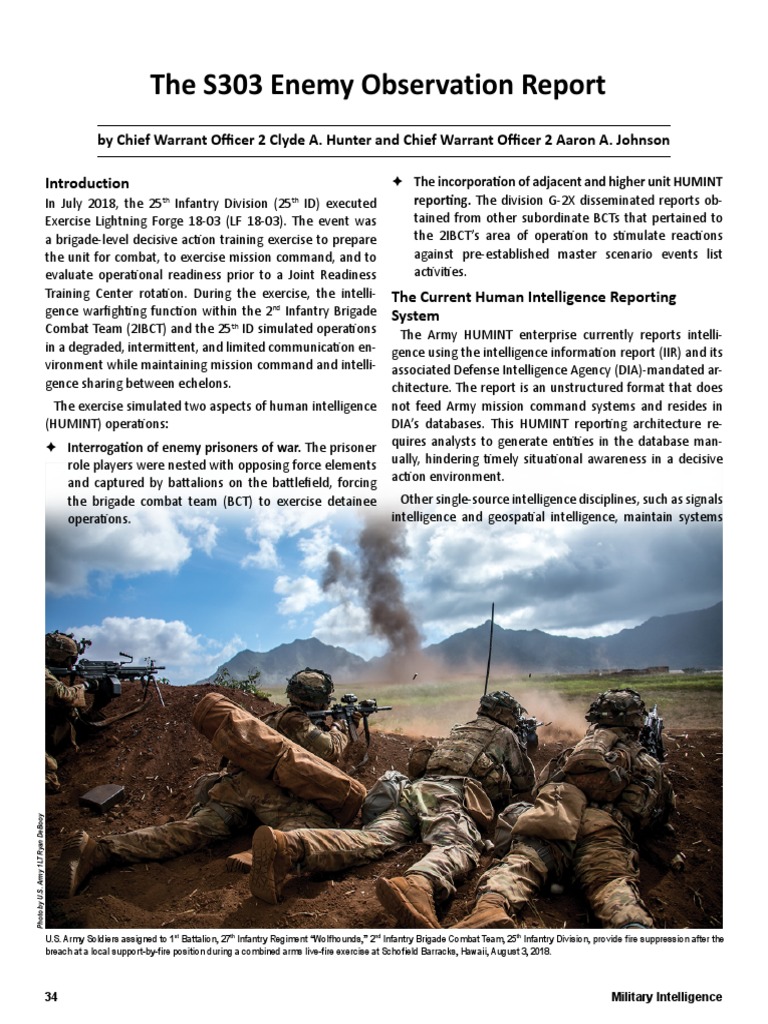 HUMINT S303 Report Implementation | PDF | Defense Intelligence Agency ...