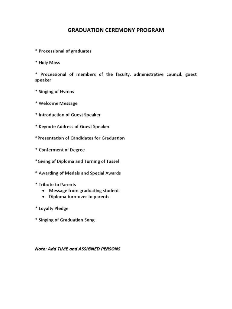 Graduation Ceremony Program Outline | PDF