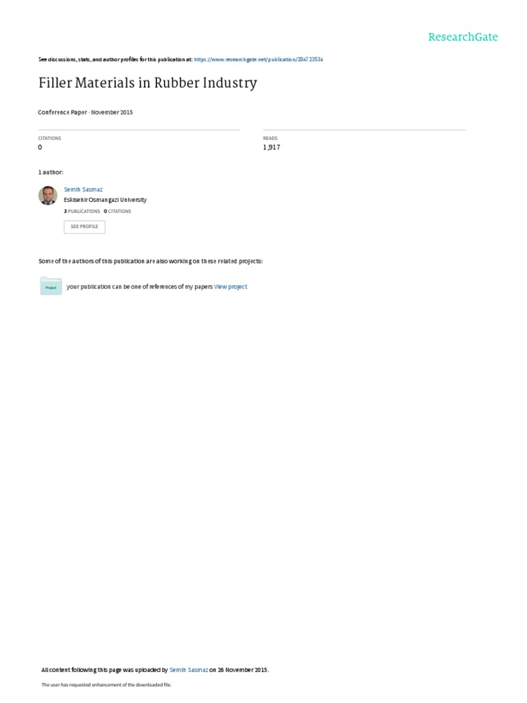 Rubber Fillers | PDF | Natural Rubber | Chemical Compounds