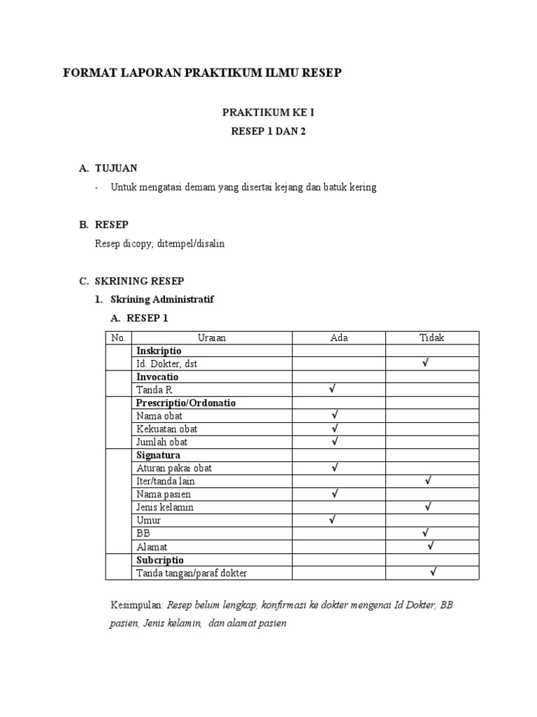 Skrining Resep | PDF