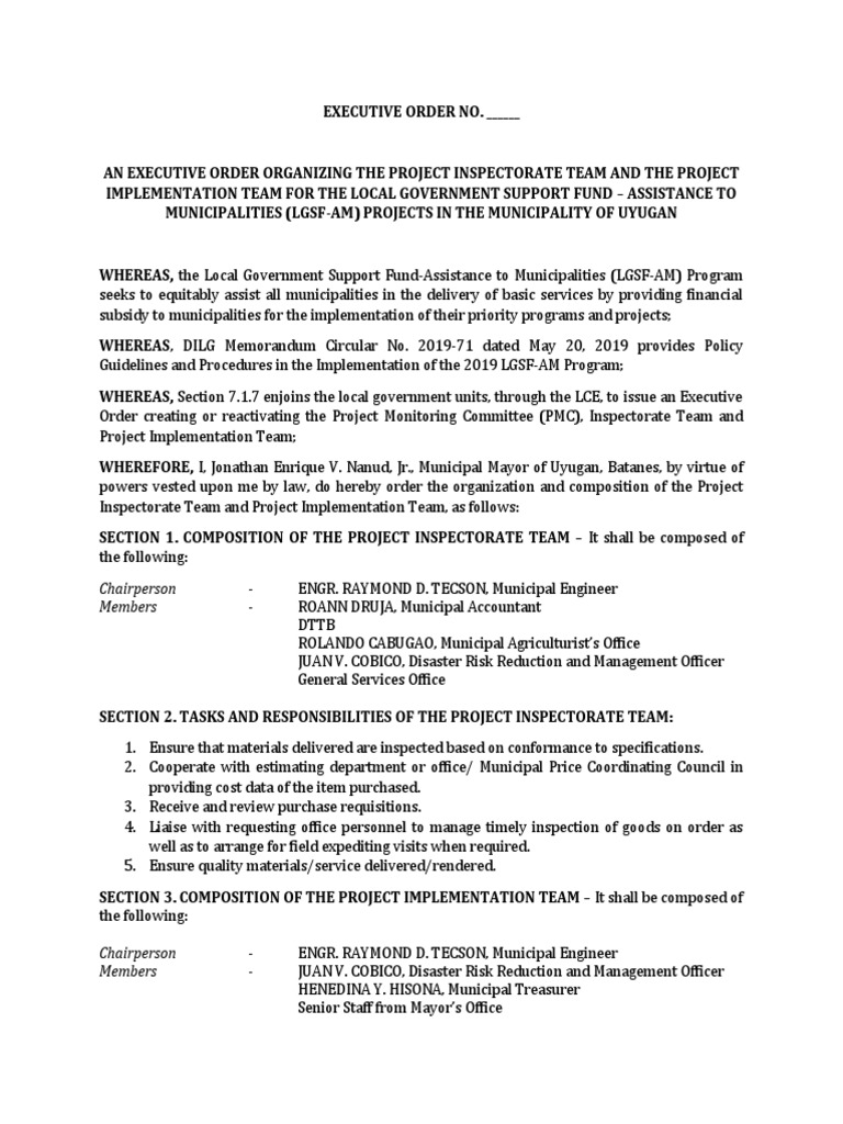 Organizing the Project Inspectorate Team | PDF | Public Sphere | Government
