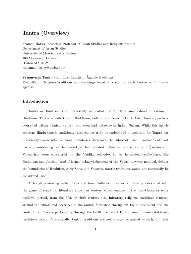 An In-Depth Overview of Tantra Traditions: Their Origins, Practices ...
