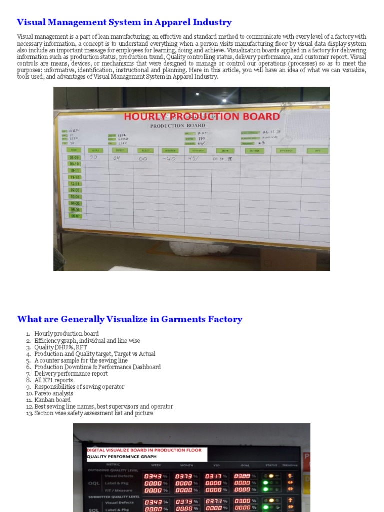 Visual Management in Garments Industry | PDF | Lean Manufacturing ...