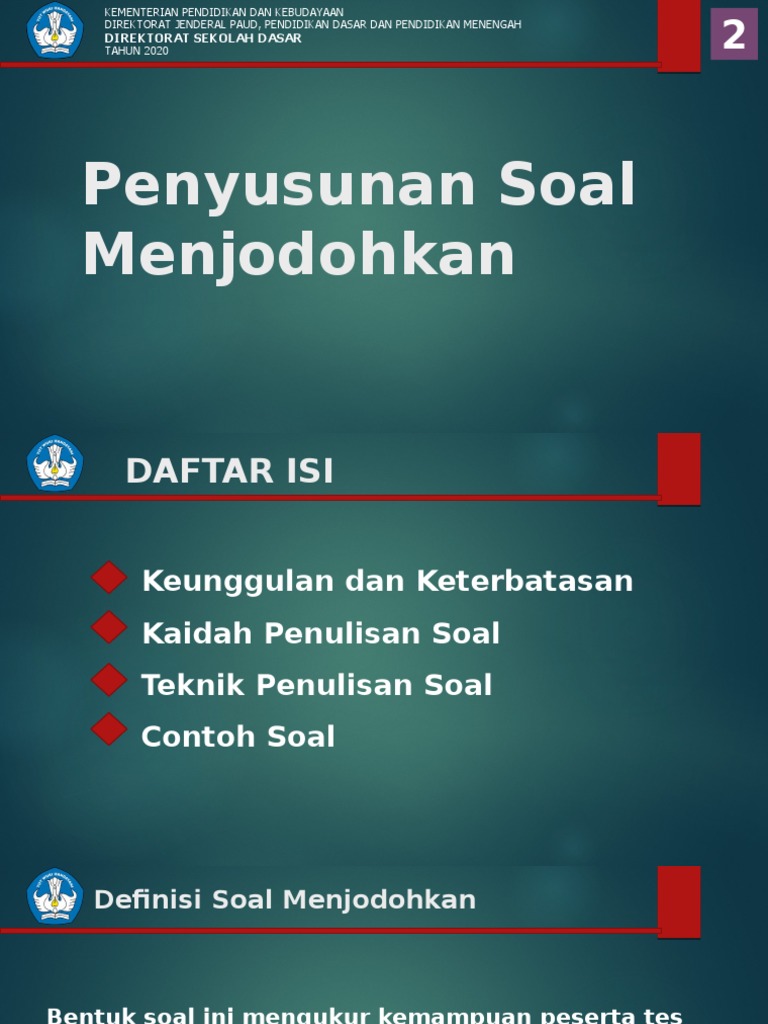 Panduan Soal Menjodohkan SD | PDF | Karier & Perkembangan | Seni ...