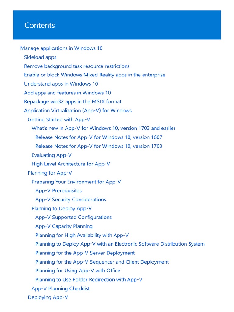 MS Ref - Windows 10 Applications Management | PDF | Windows 10 ...