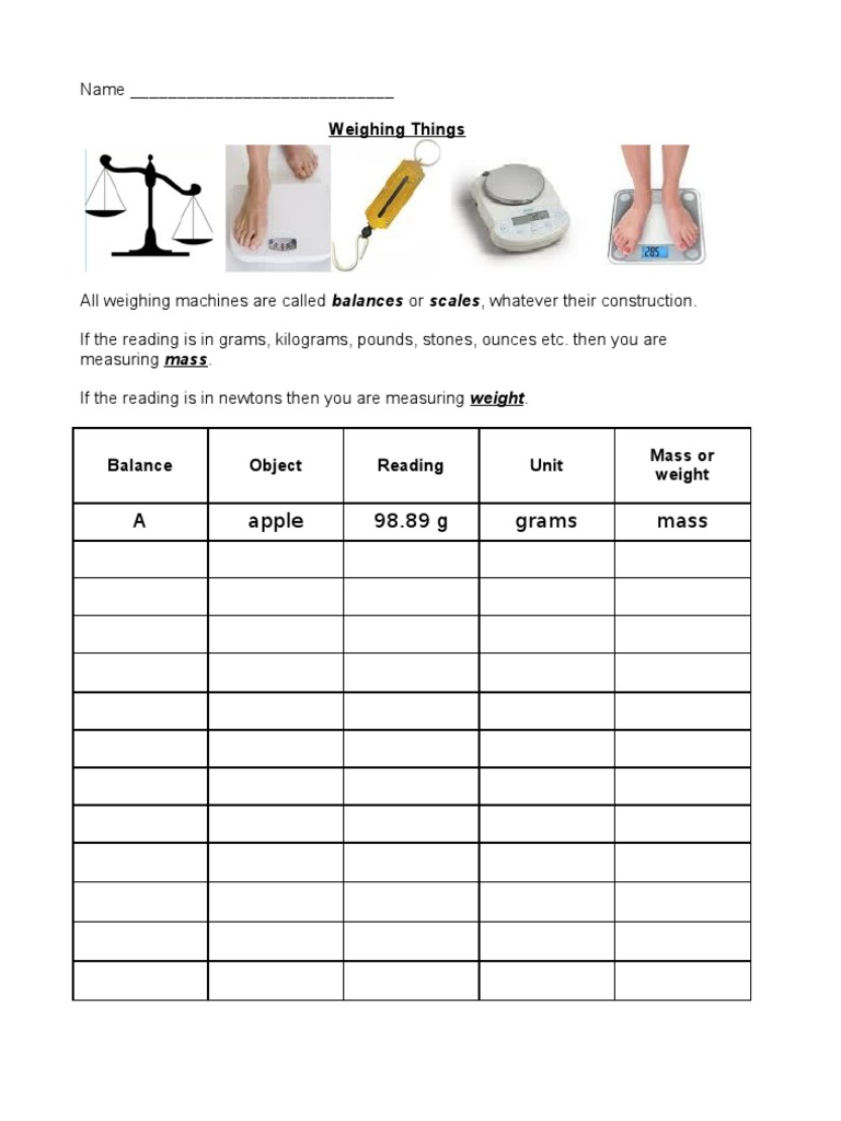 Understanding Weighing Scales and Units | PDF