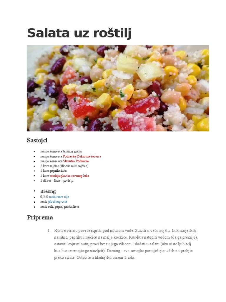 Salata Uz Roštilj | PDF