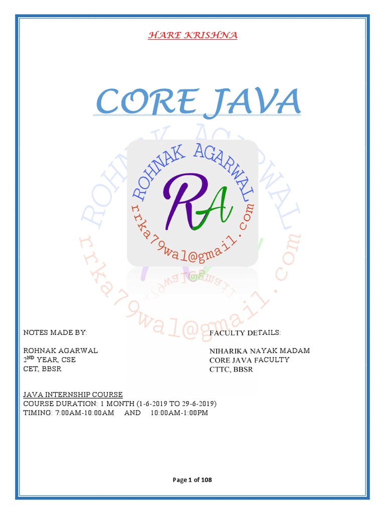 Core Java | PDF | Java Virtual Machine | Class (Computer Programming)