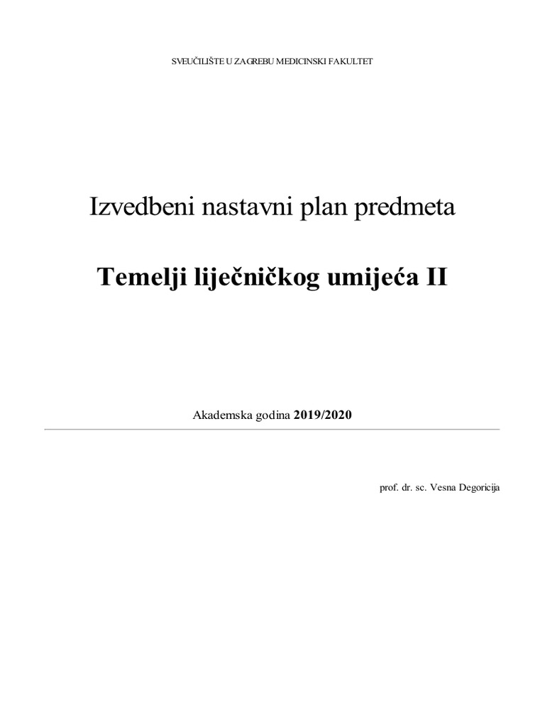 Izvedbeni Plan 2019-2020 TLU2 | PDF