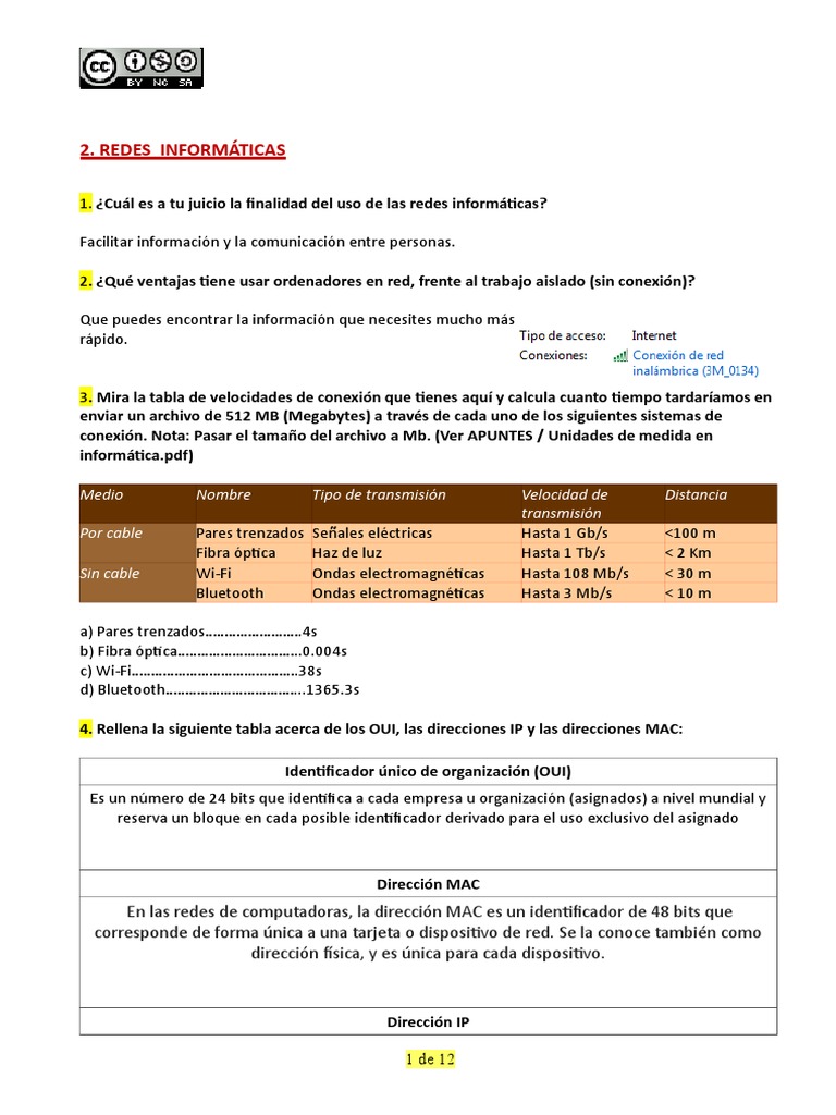EJERCICIOS - REDES (1) .Odt | PDF | Dirección IP | Red de computadoras