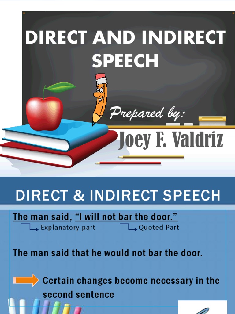 Directct and Indirect Speech | PDF | Grammatical Tense | Verb