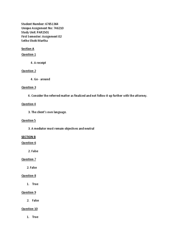 Assignment 02 PAR1501 | PDF