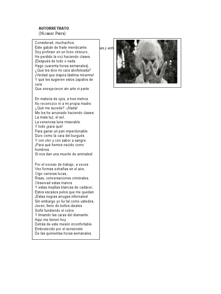 Poemas Autorretrato | PDF